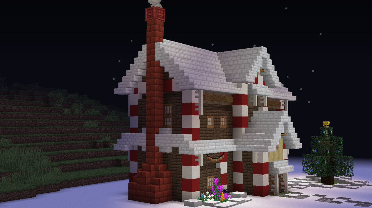 Christmas themed house and Santa's sleigh Minecraft Map