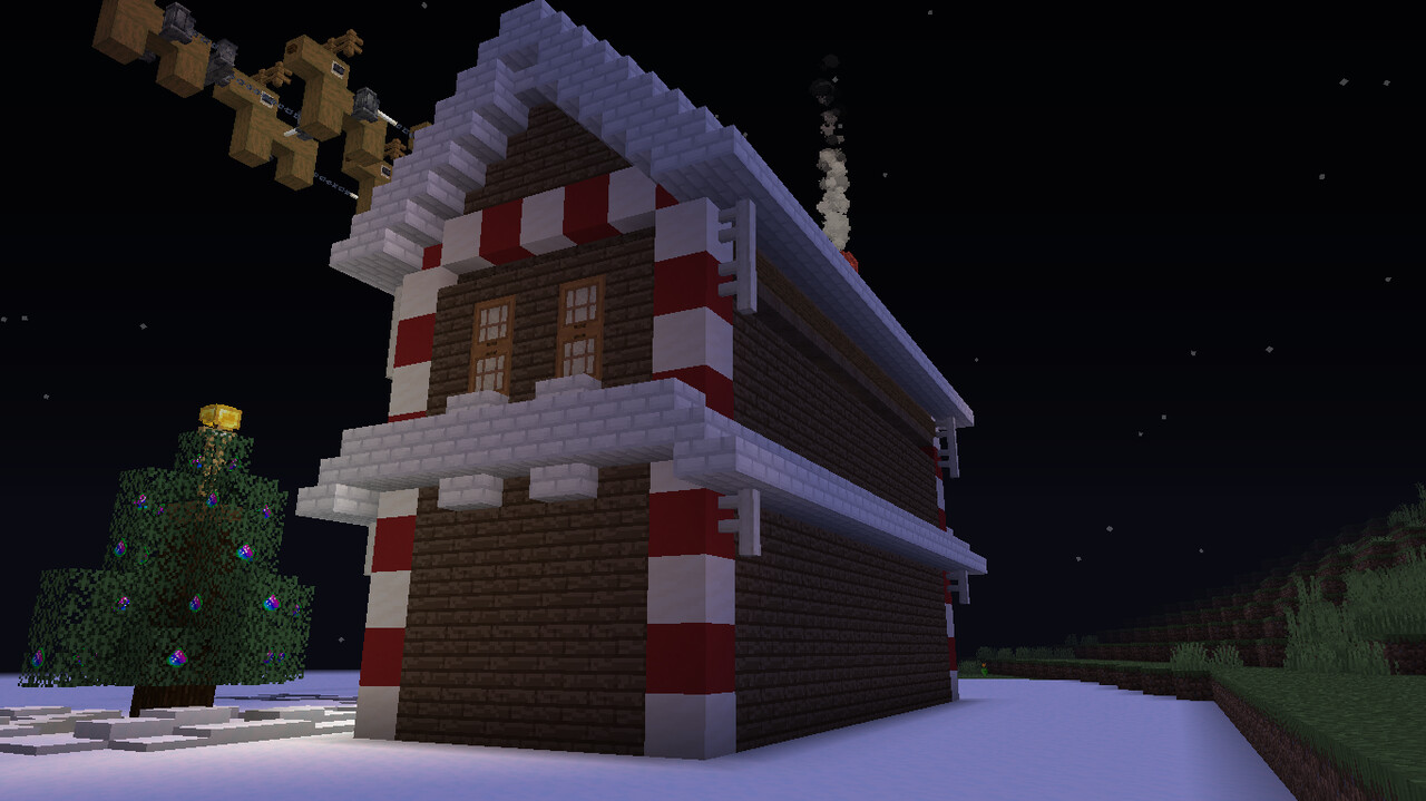 Christmas themed house and Santa's sleigh Minecraft Map