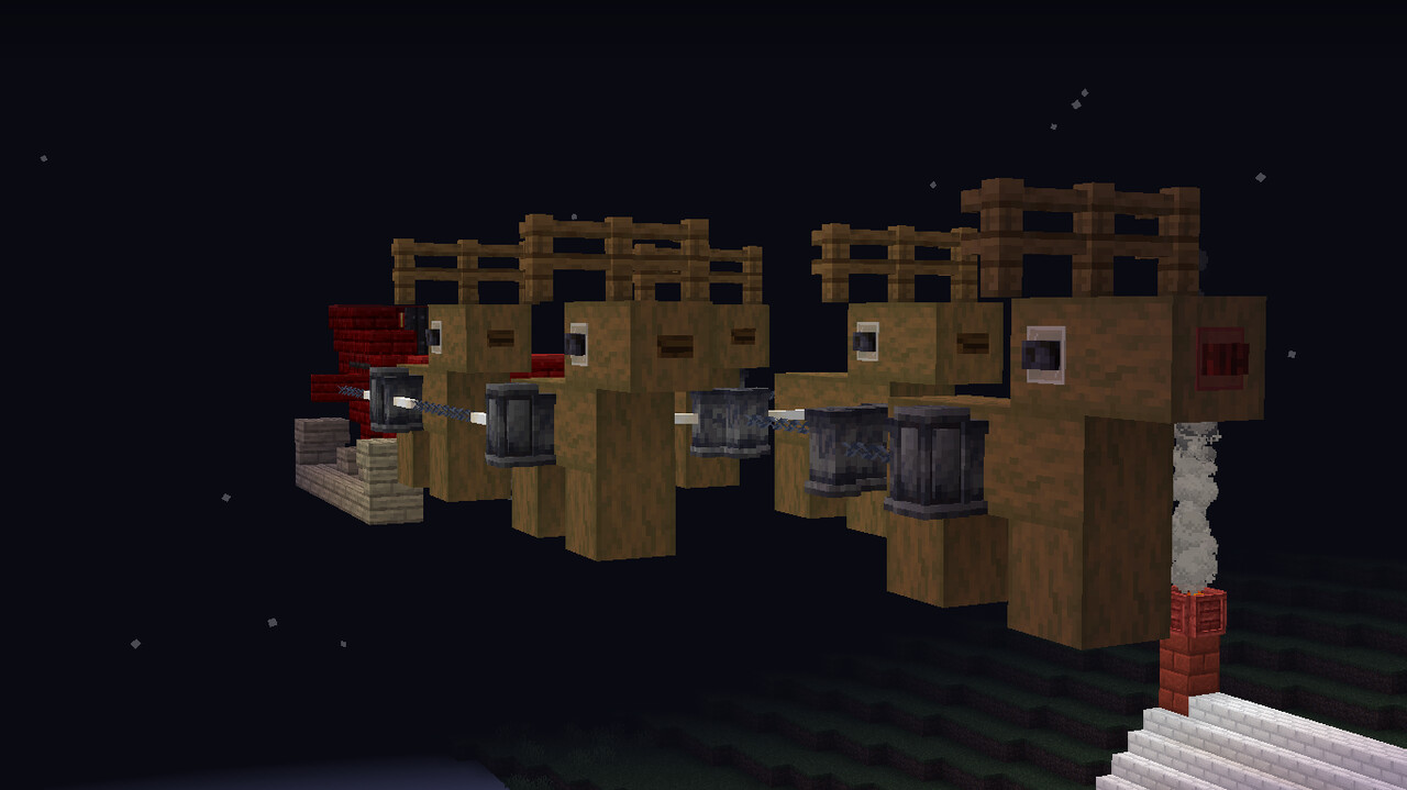 Christmas themed house and Santa's sleigh Minecraft Map