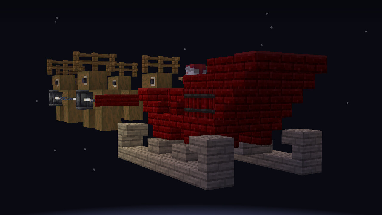 Christmas themed house and Santa's sleigh Minecraft Map