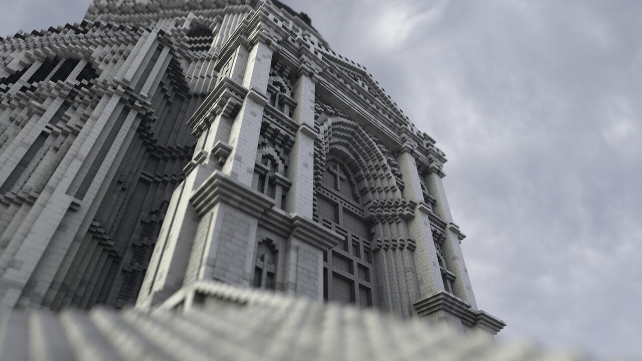 3:1 Scale White Cathedral Minecraft Map