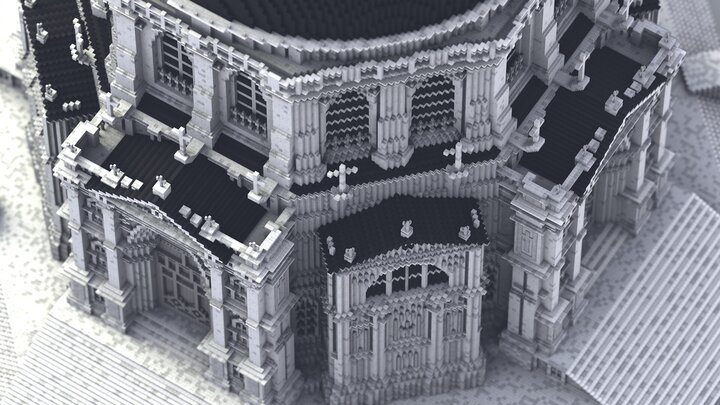 3:1 Scale White Cathedral Minecraft Map