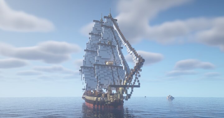 Three masted Heavy Frigate Minecraft Map