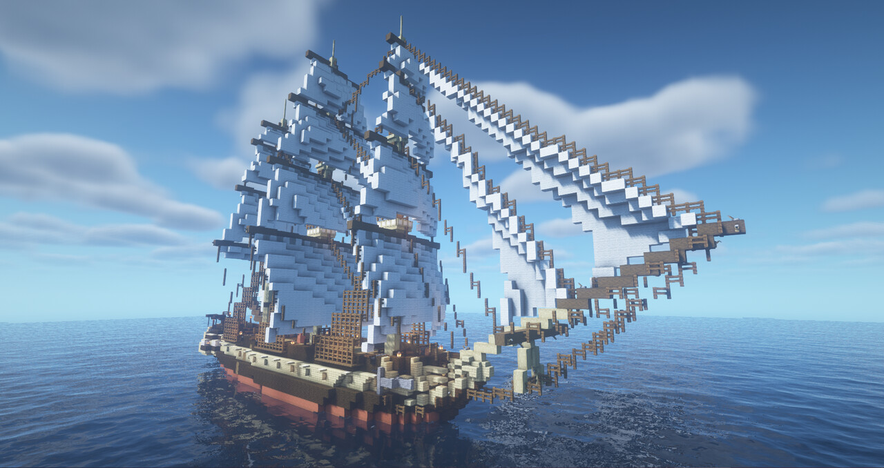 Three masted Heavy Frigate Minecraft Map