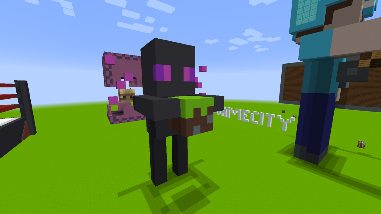 Baby Enderman Statue Block Game City V1 Minecraft Map