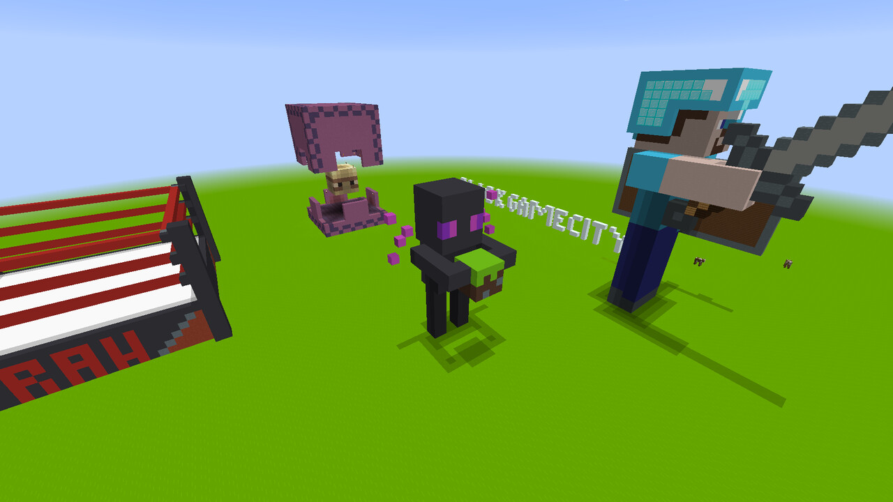 Baby Enderman Statue Block Game City V1 Minecraft Map