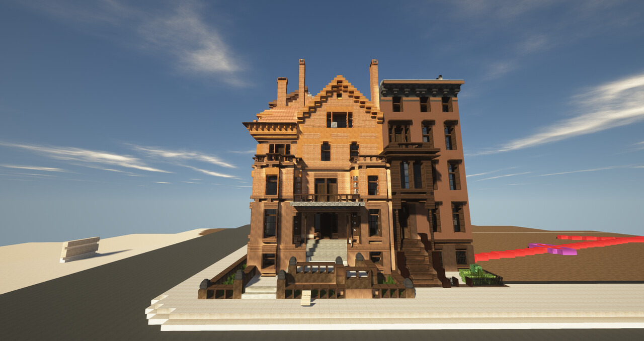 Minecraft Timelapse - Brooklyn Brownstone Mansion Minecraft Map
