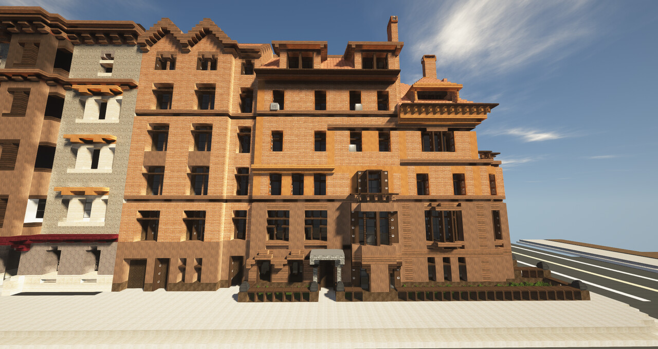 Minecraft Timelapse - Brooklyn Brownstone Mansion Minecraft Map