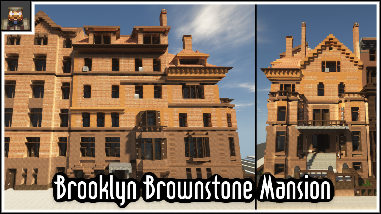 Minecraft Timelapse - Brooklyn Brownstone Mansion Minecraft Map