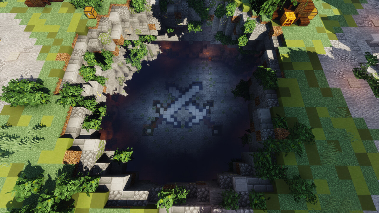 Sky PVP Arena with outdoor and underground arena Minecraft Map