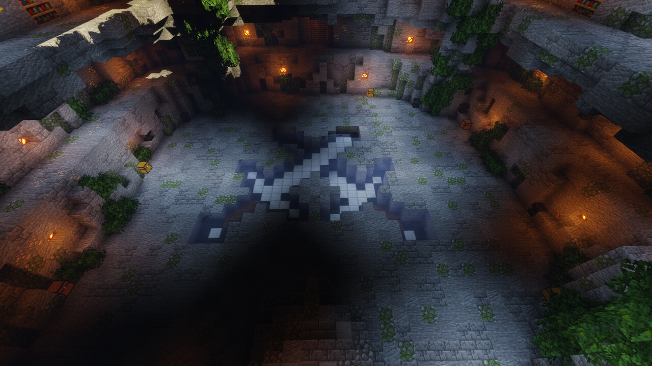 Sky PVP Arena with outdoor and underground arena Minecraft Map