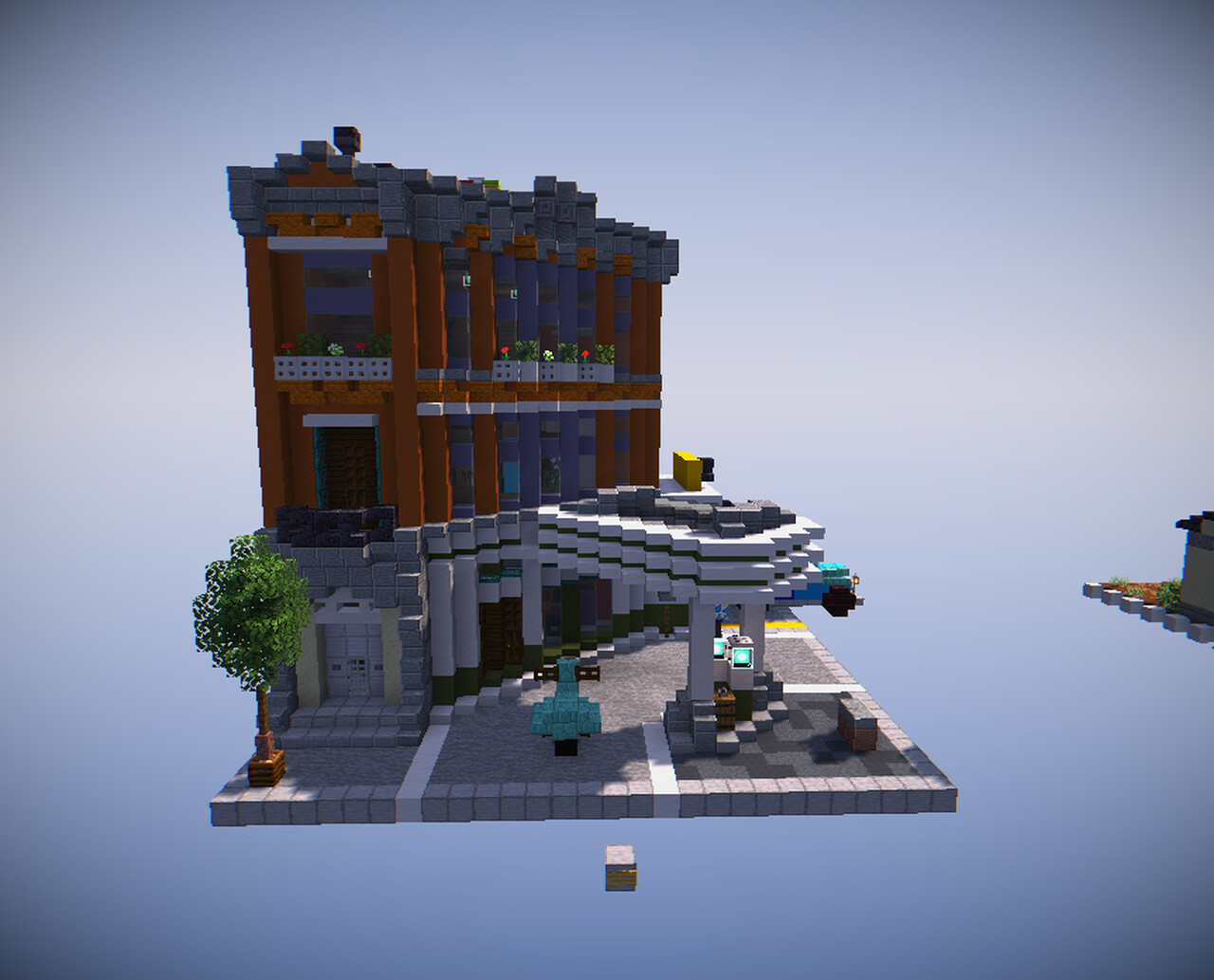 LEGO Modular "Corner Garage" Recreation Minecraft Map