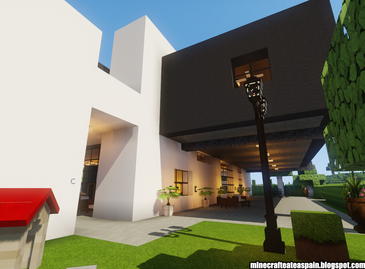 Minecrafteate Creations: White and Gray Modern House with garden in ...