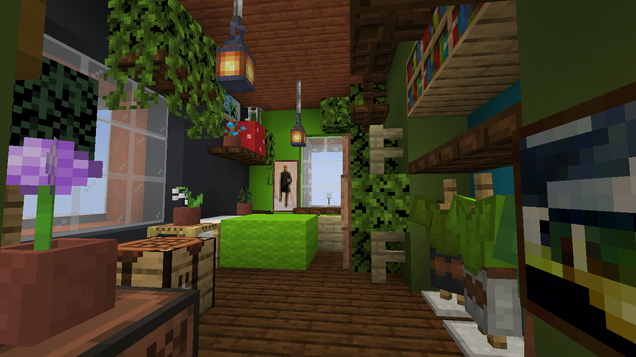 Interior Decorators: Modern Jungle House (Cedar Estate) Minecraft Map