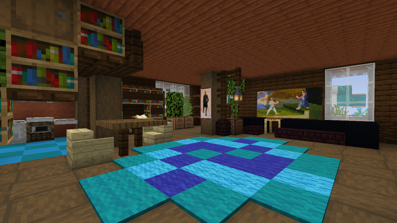 Interior Decorators: Modern Jungle House (Cedar Estate) Minecraft Map