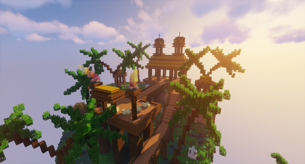 Floating Tropical Skyblock Spawn [100x100] Minecraft Map