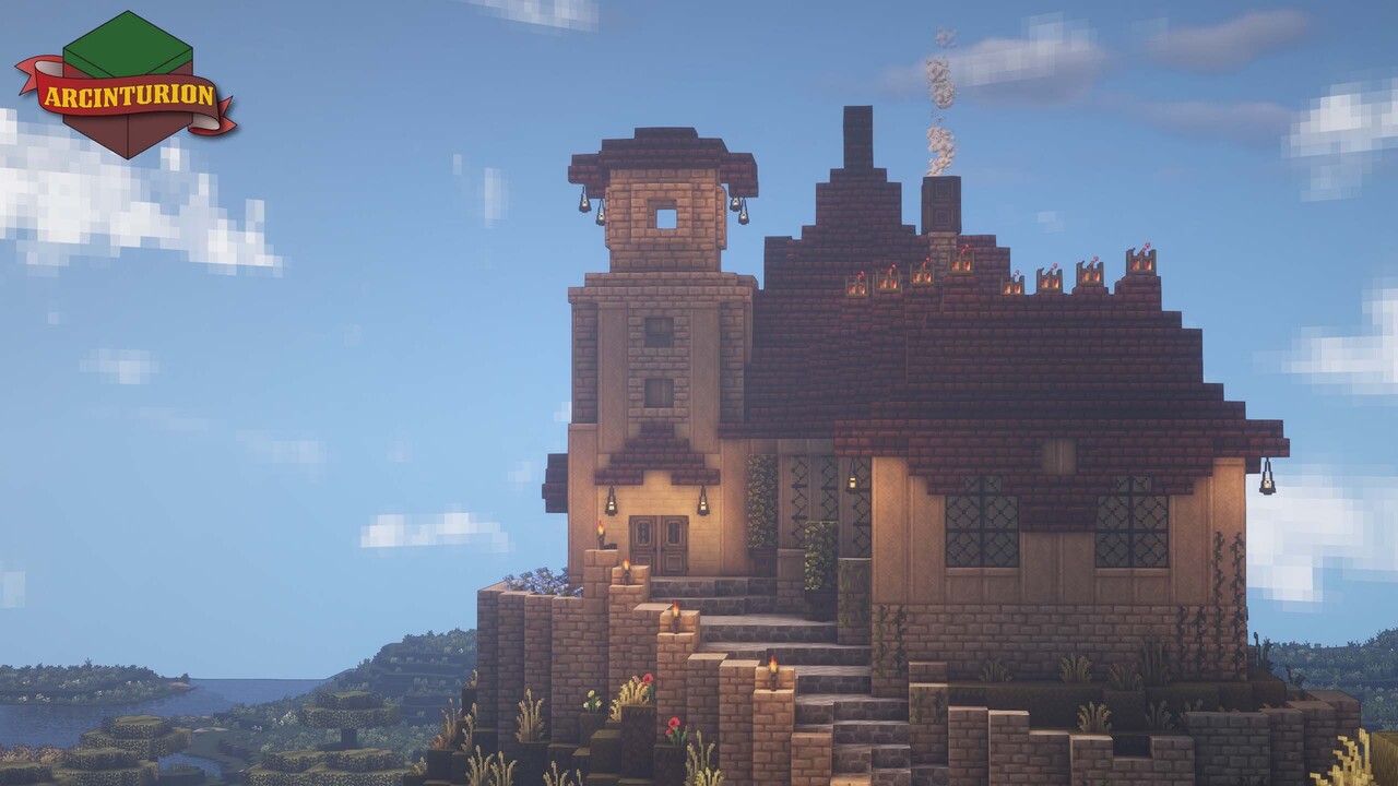 Plateau Romanesque House [Build Time-lapse] Minecraft Map
