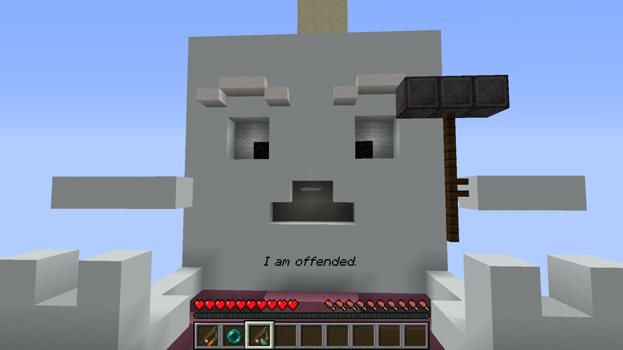 Talking Statues in One Chunk Minecraft Map