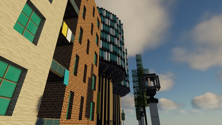 Portland Towers Copenhagen - Rebuilt in MC Minecraft Map