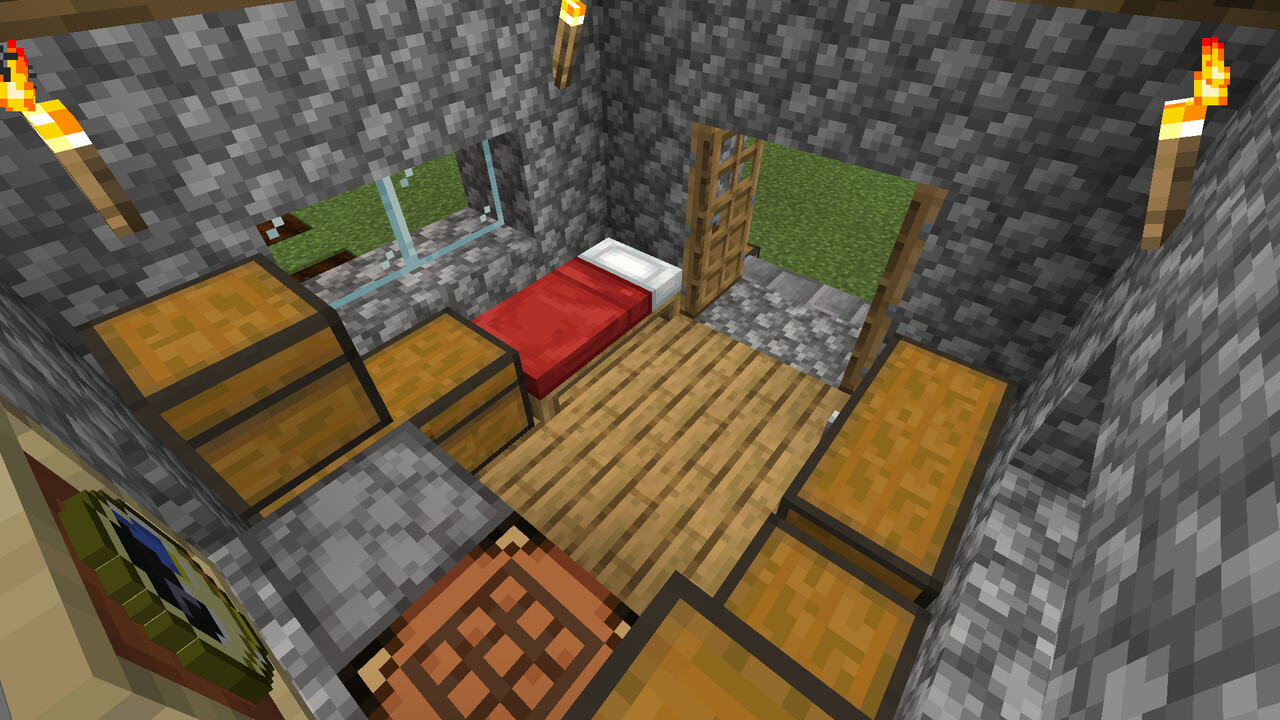 Starter-house with fence 16x16 [.nbt] Minecraft Map