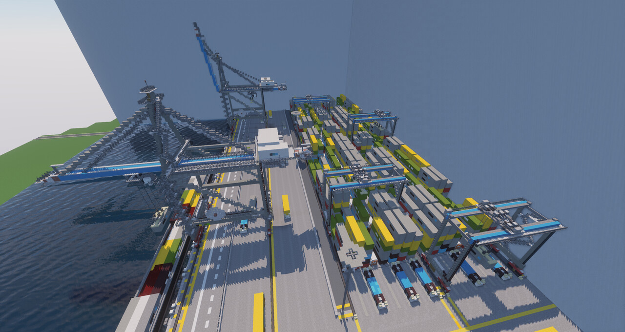 Container port for inland (river) container ships Minecraft Map