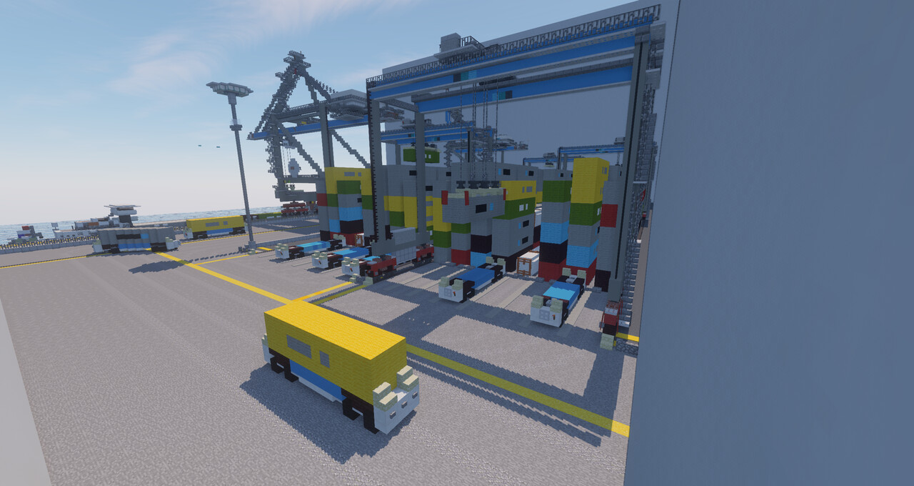 Container port for inland (river) container ships Minecraft Map