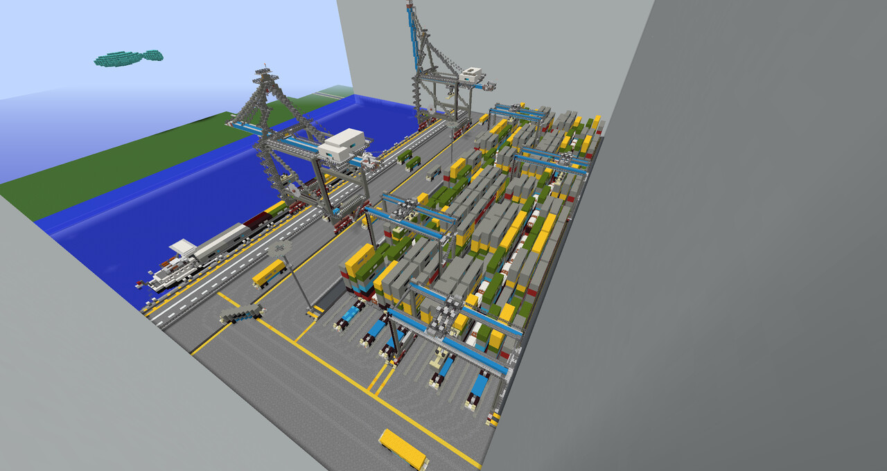 Container port for inland (river) container ships Minecraft Map