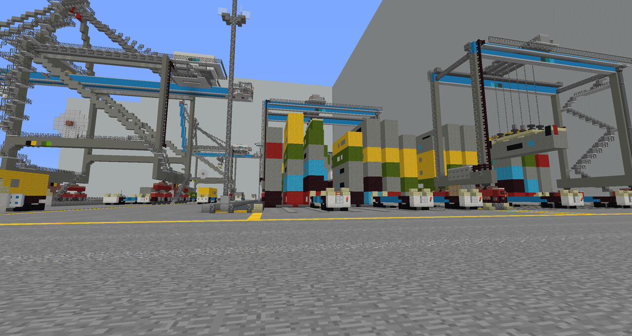 Container port for inland (river) container ships Minecraft Map