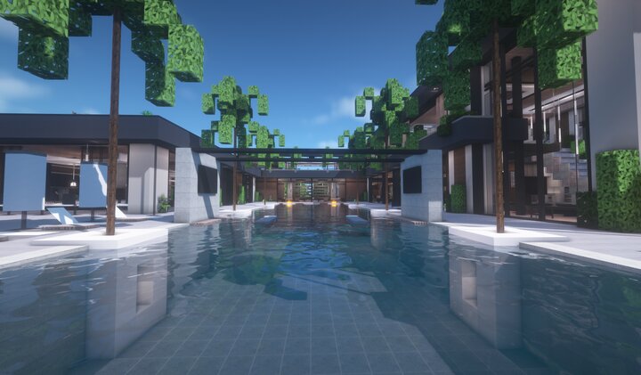 Modern Beachside Mega Mansion Minecraft Map