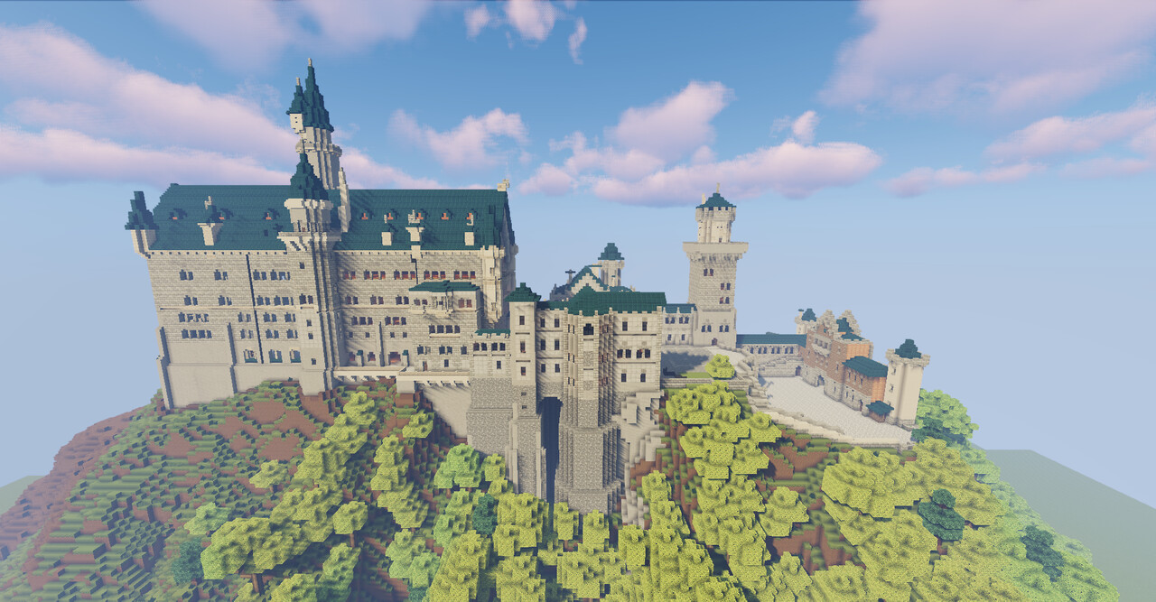 Schloss Neuschwanstein Recreated in Minecraft Minecraft Map