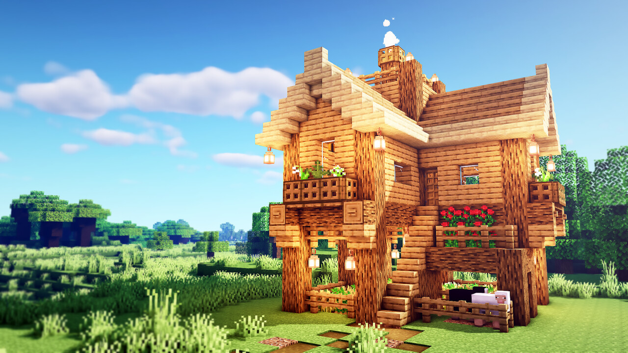 Minecraft How To Build A Simple Starter House Minecraft Map