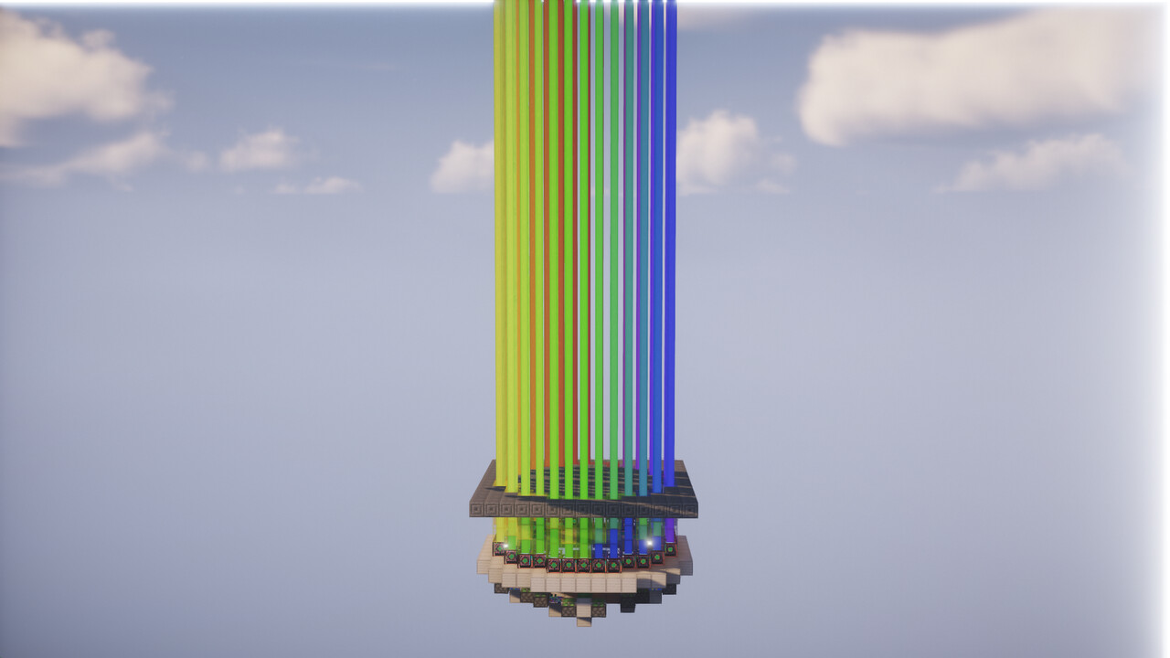 Rainbow Beacon Beam Minecraft Map