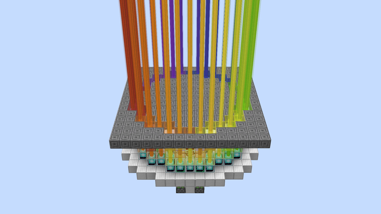 Rainbow Beacon Beam Minecraft Map