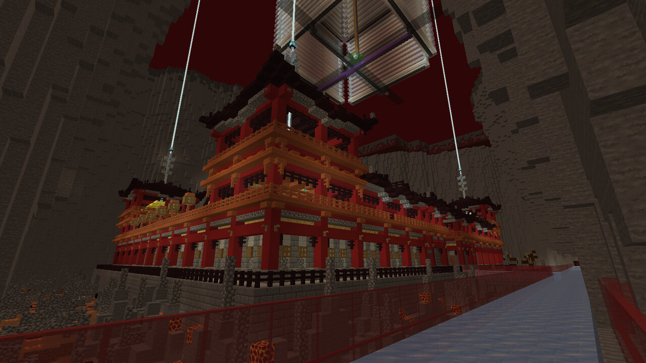 Japanese temple in the nether / Temple japonnais dans le nether Minecraft Map