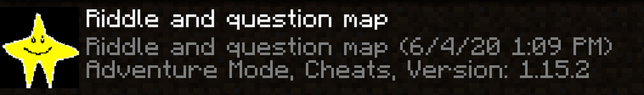 Riddle and question map Minecraft Map