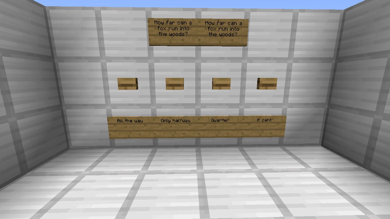 Riddle and question map Minecraft Map