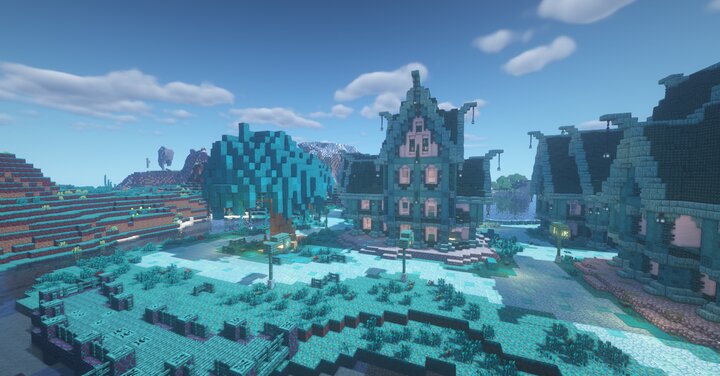 Blue Valley | Cidade Medieval | Medieval City (Azul,Blue) Minecraft Map