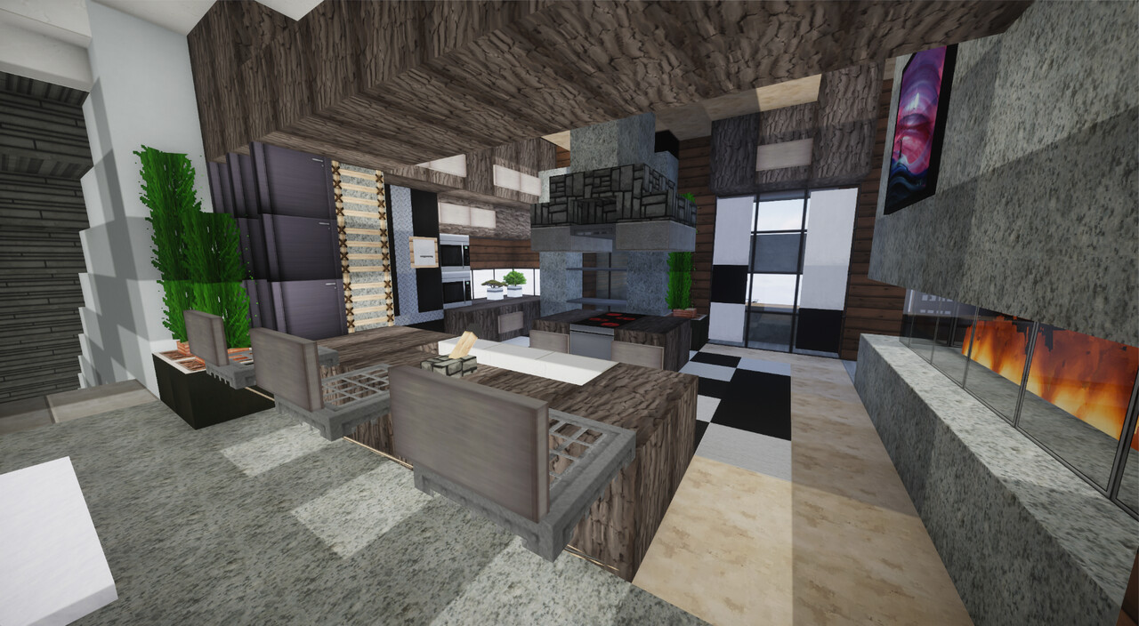 Modern Villa | with interiors + download | MFC | Minecraft Map