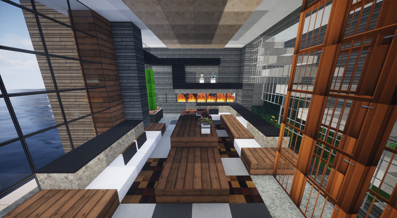 Modern Villa | with interiors + download | MFC | Minecraft Map
