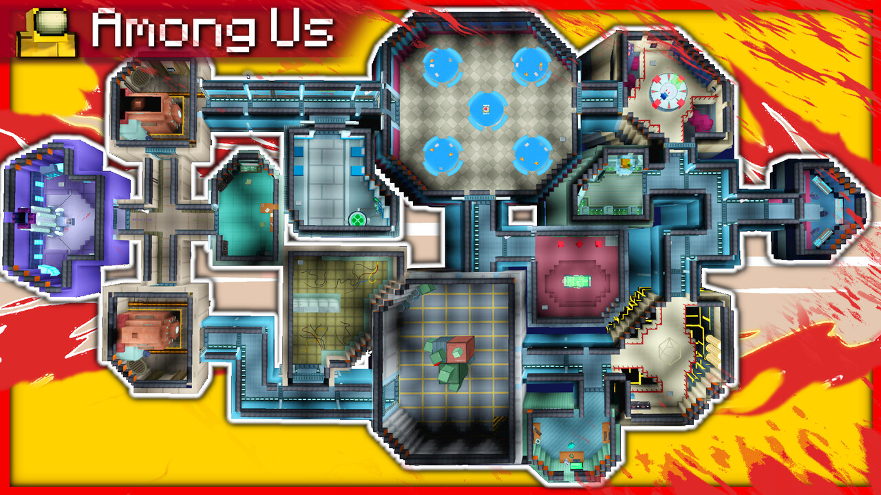 Among Us in Minecraft: The Skeld (Functional, with gameplay) Minecraft Map