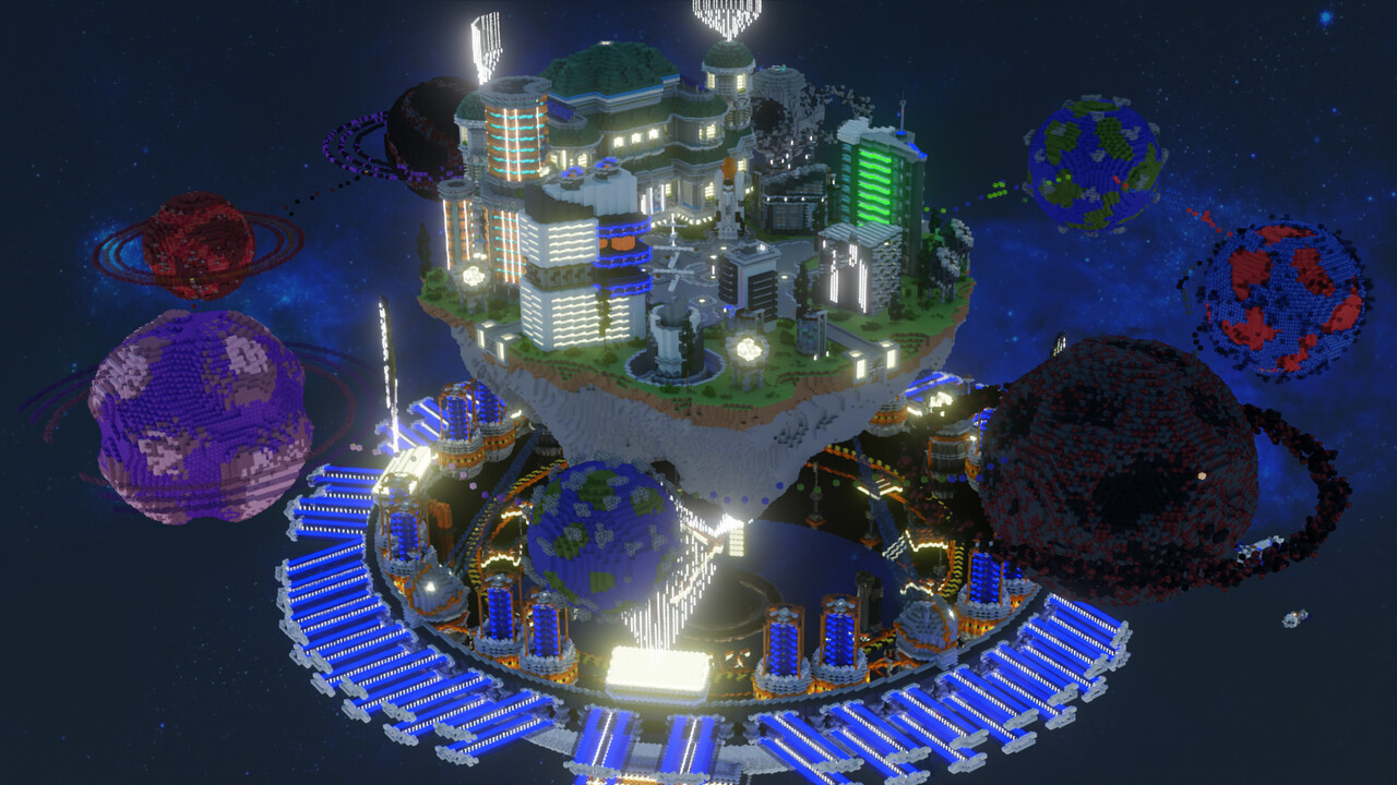 Futuristic Spawn | Aderlyon Build Team Minecraft Map