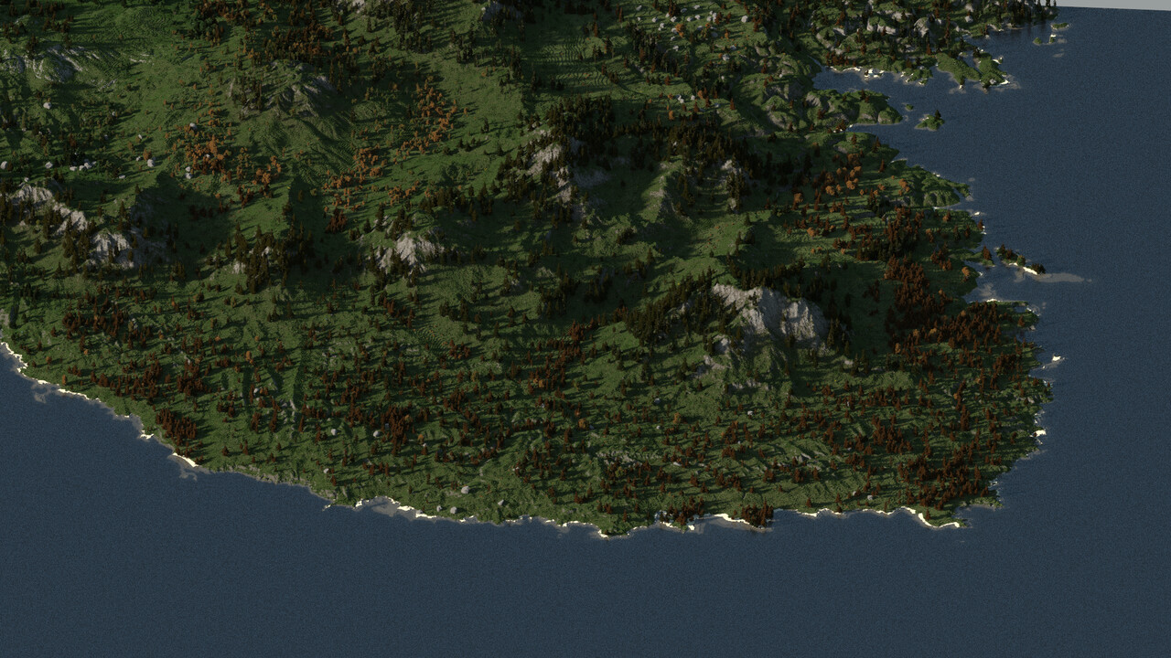 The green plains of a fabulous continent - 10000x10000 Minecraft Map