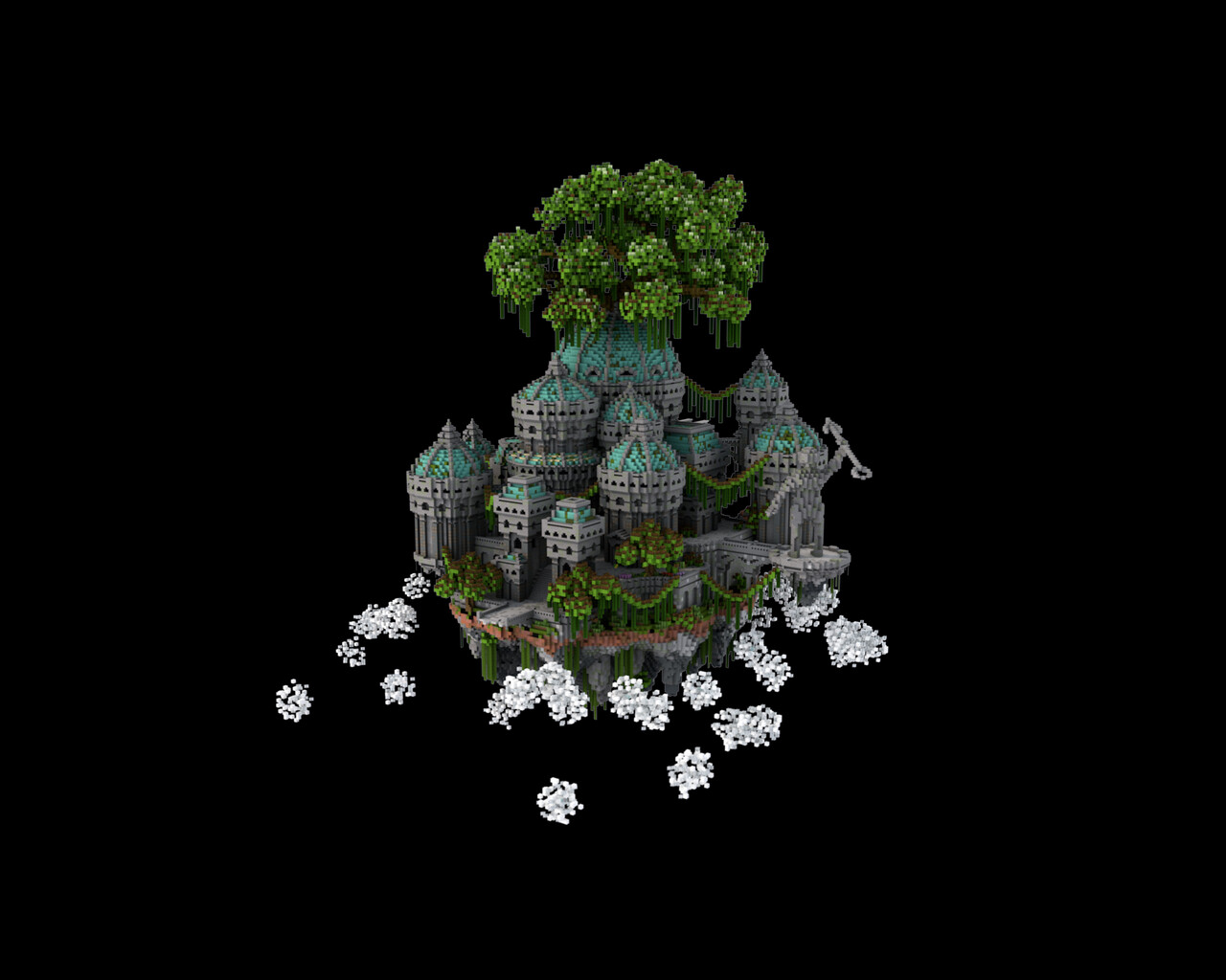 MinecraftPe Build"Castle on the sky" Minecraft Map