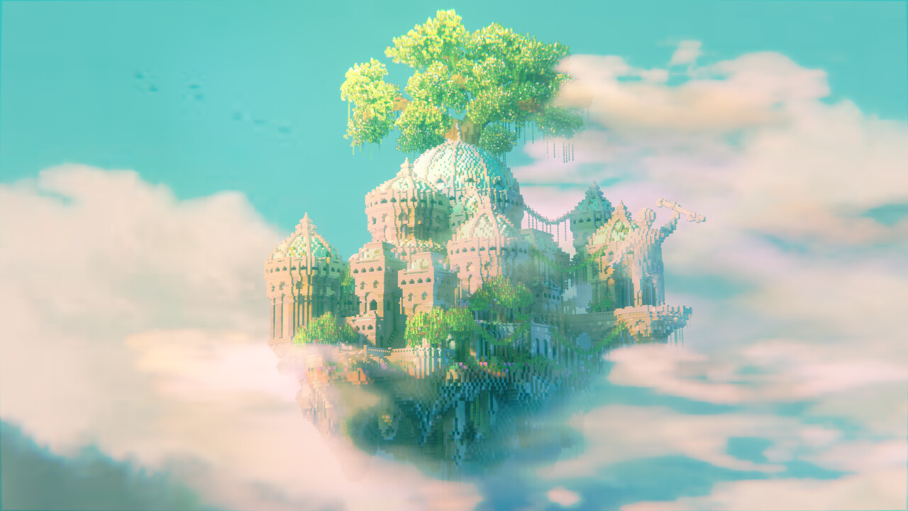 MinecraftPe Build"Castle on the sky" Minecraft Map