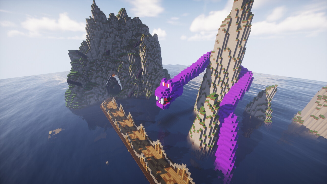 Kingdom Of Giant Purple Snake (With cool Cave) Minecraft Map