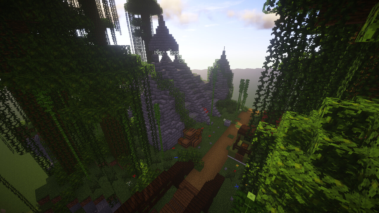 Jungle Ruins on cliffs with bridge (IAYTB) Minecraft Map