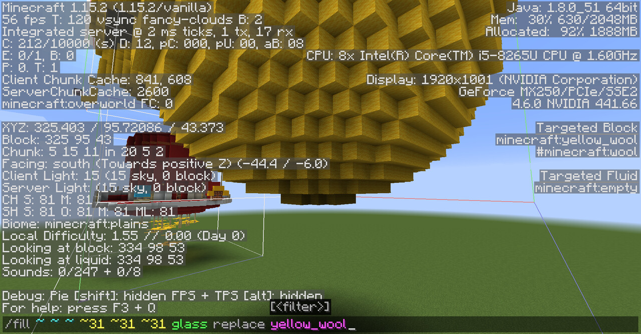 31 diameter sphere Minecraft Map