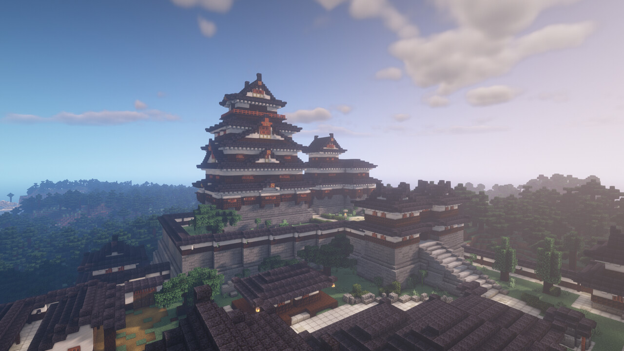 Japanese castle/stronghold "Homaretomo" Minecraft Map