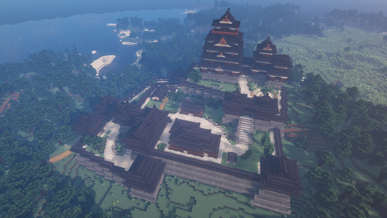 Japanese castle/stronghold "Homaretomo" Minecraft Map