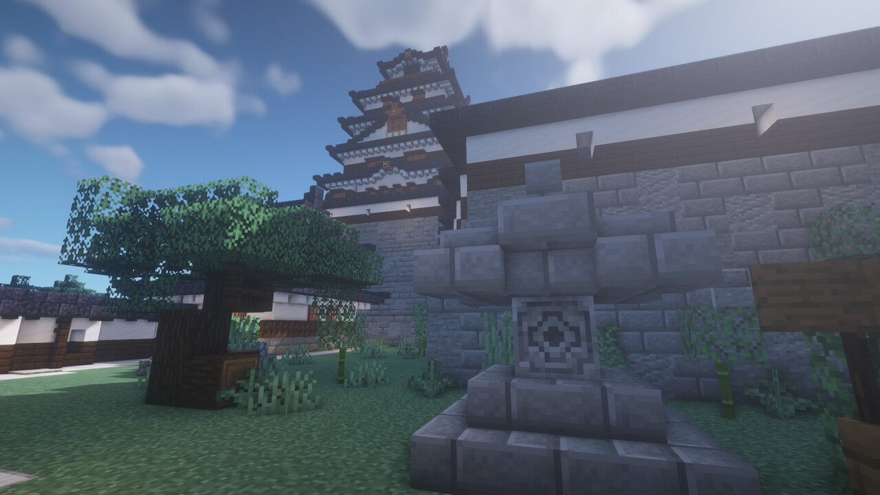 Japanese castle/stronghold "Homaretomo" Minecraft Map